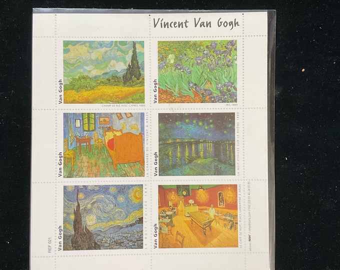 1 Set of 6 Vintage Stamps Collection of Vincent Van Gogh. All New Sheet ...
