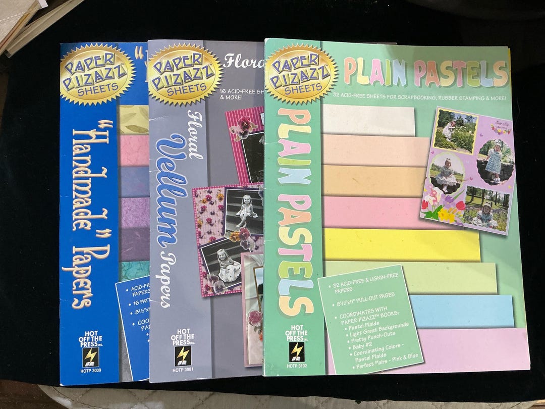 3 Books From Paper Pizazz From Hot off the Press. 1 Plain Pastels, 1 ...