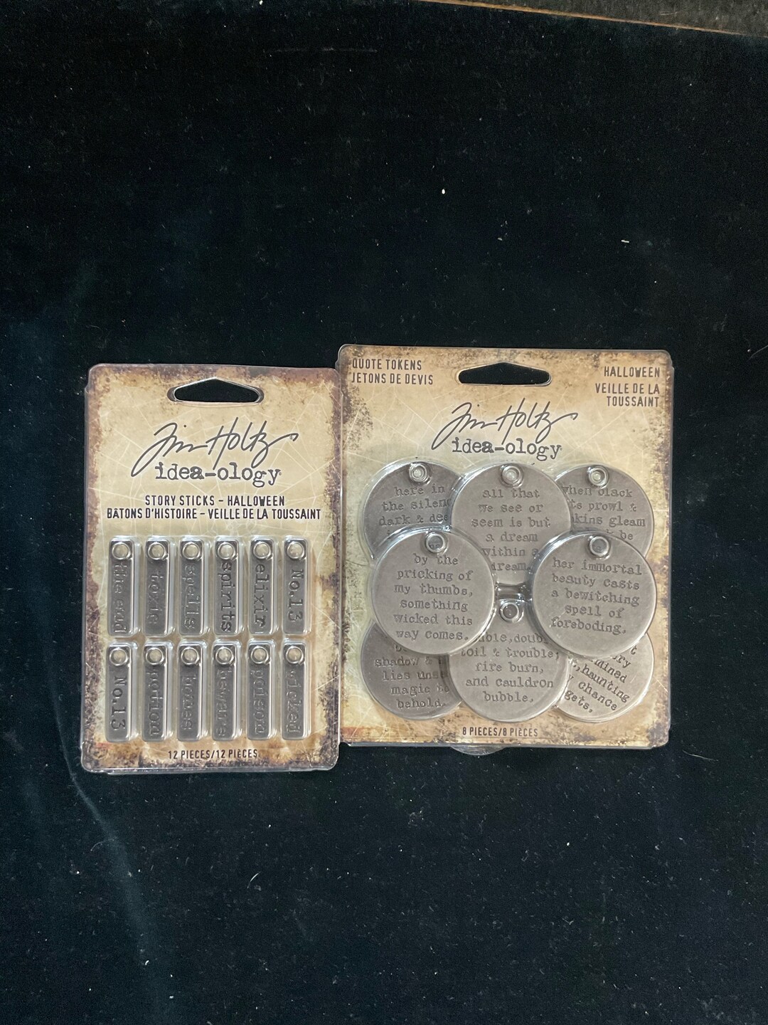 Tim Holtz Idea-ology Story Sticks Halloween TM93732 and Halloween Quote ...