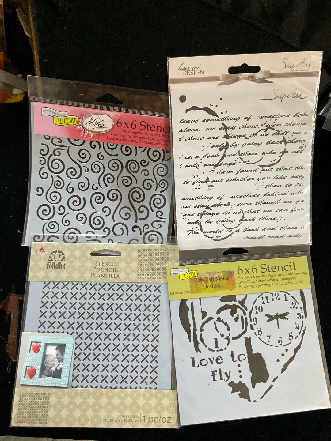 4 Different Stencils 3 Are 6x6 and 1 is 6x6.5. New in Packages - Etsy