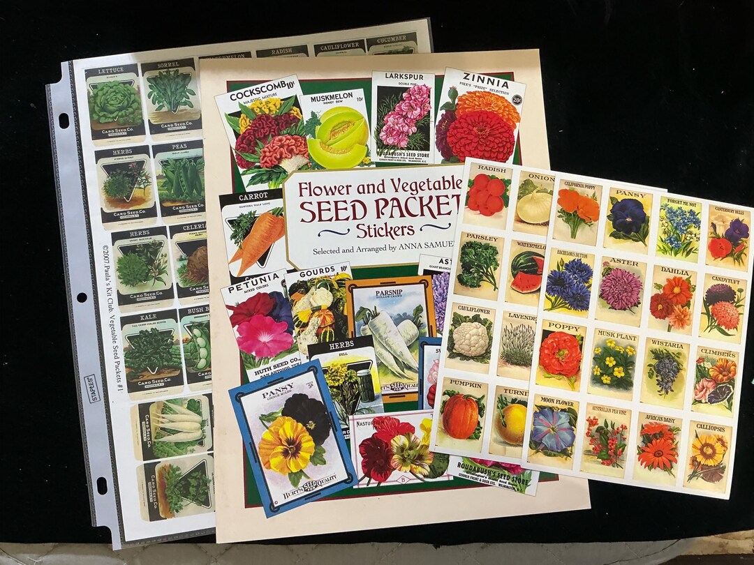 Flower and Vegetable Seed Packet Stickers From Dover Publications, 1 ...