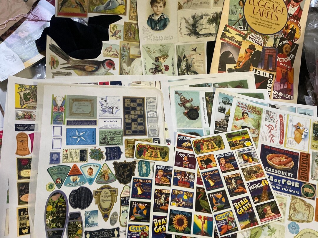 Assortment of Sheets to Fussy Cut and Some Stickers. Also Old Fashioned ...