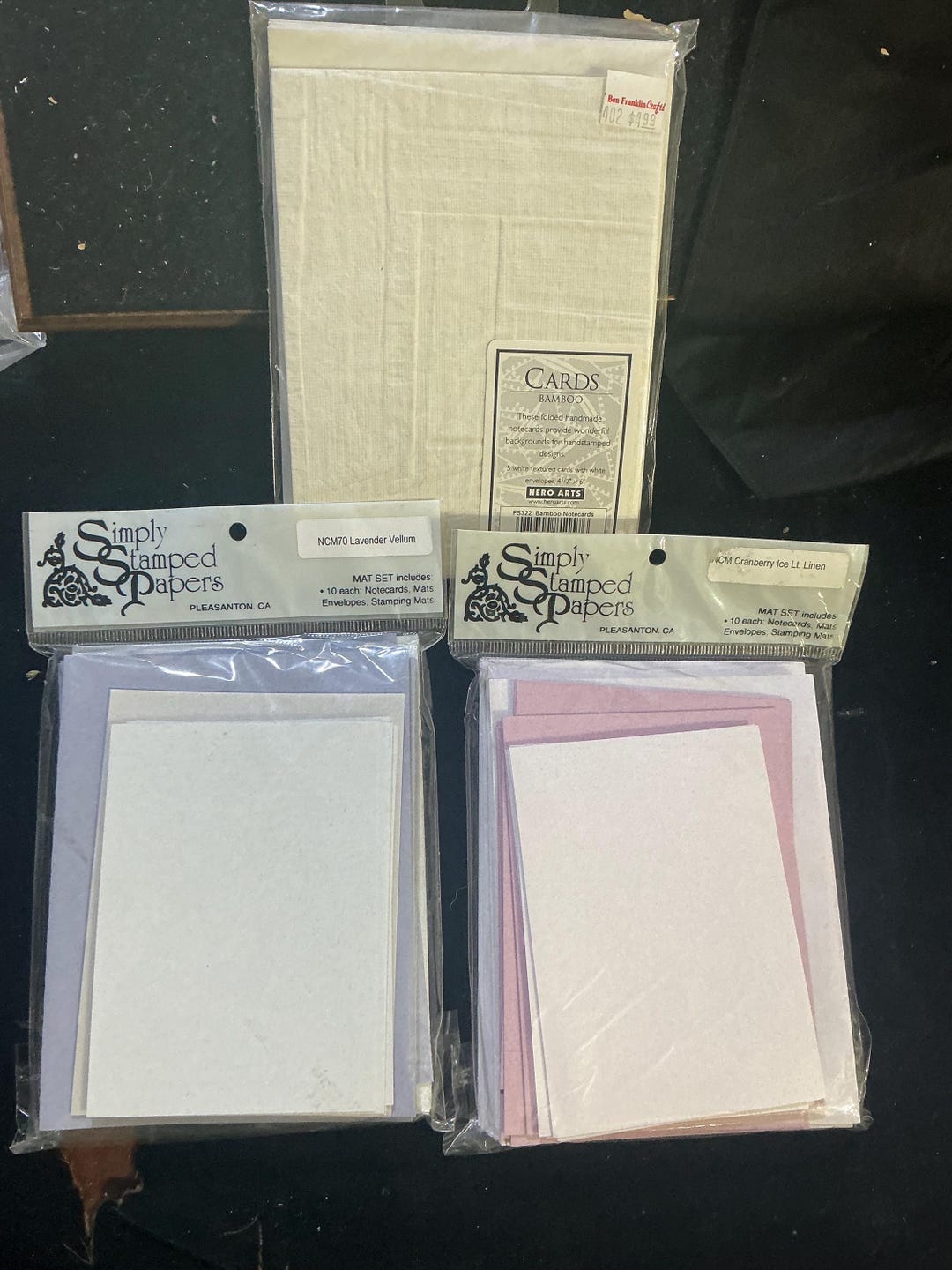 3 Packs of Cards Including 5 Handmade Bamboo Cards, Envelopes From Hero ...