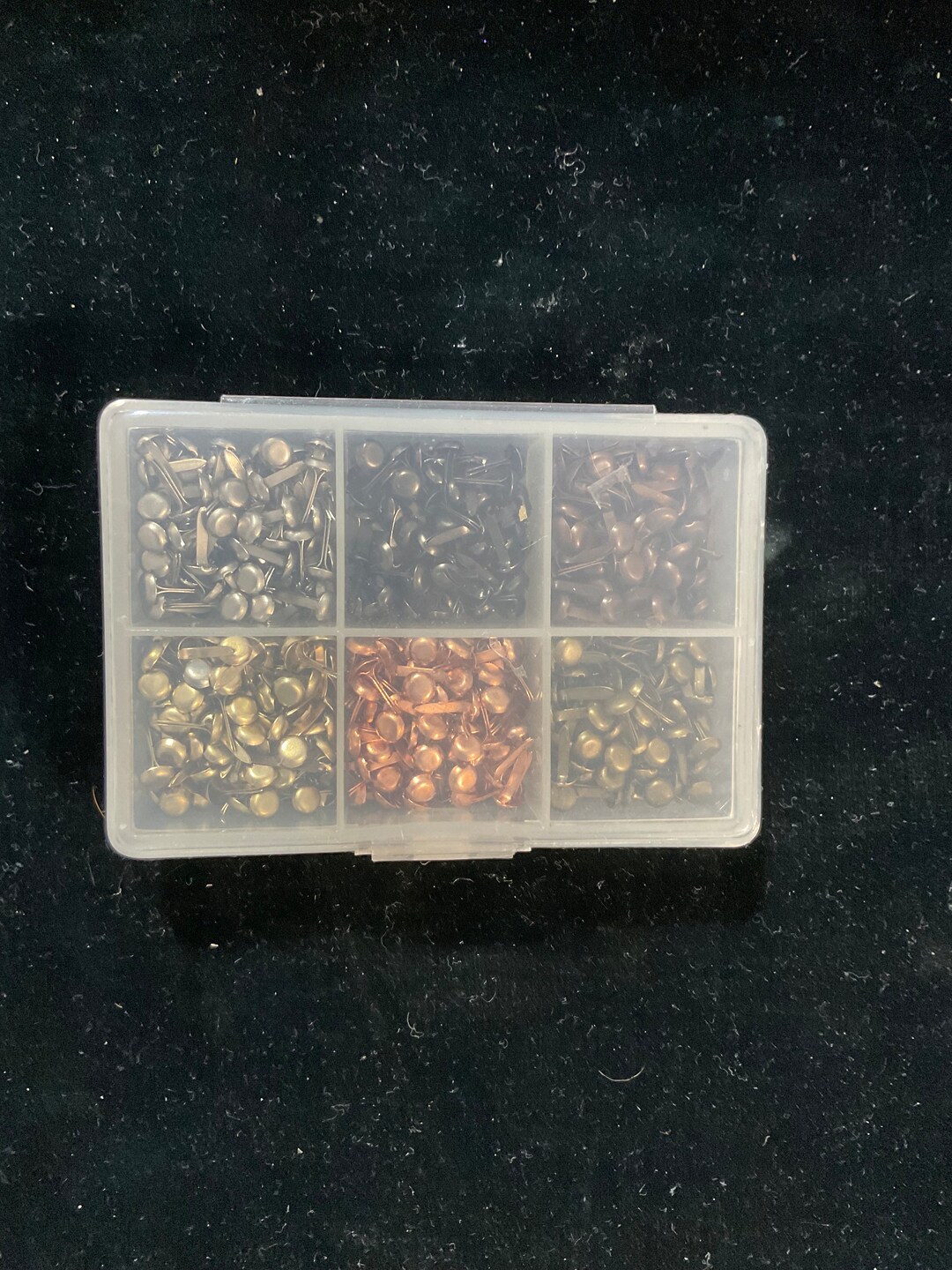 Plastic Box of Brads in 6 Colors. Perfect for Your Art. From My Craft ...