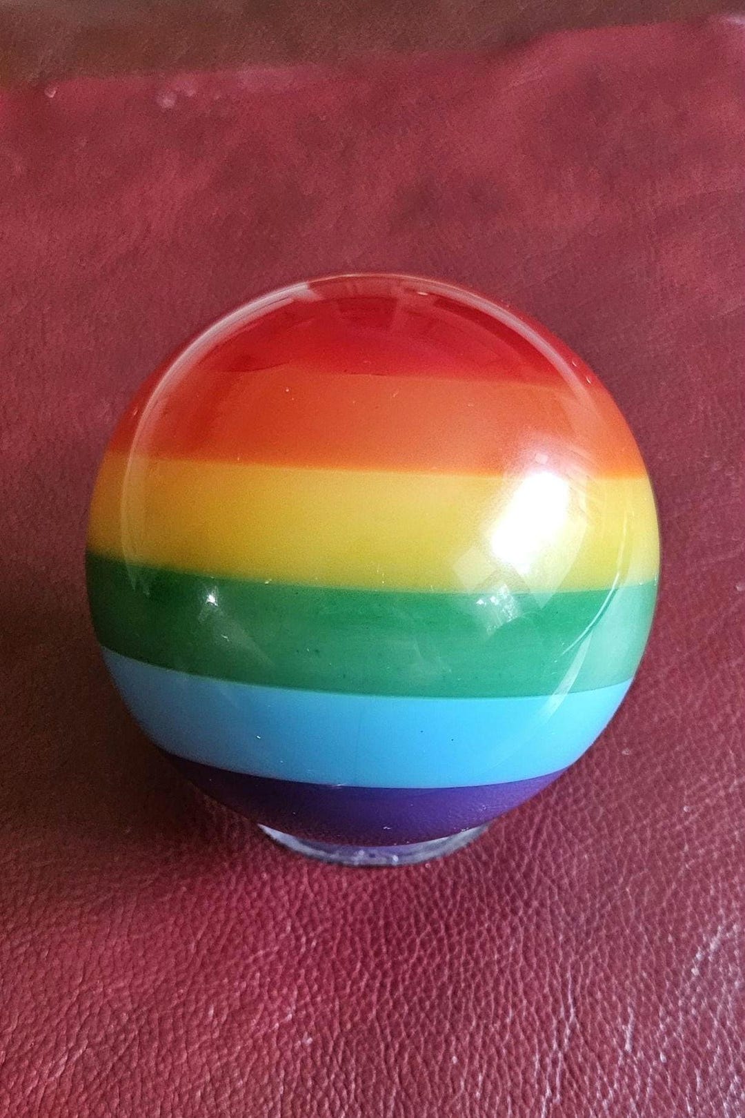 Resin Rainbow Pride Sphere Large 3.05 Highly Polished, Hand Made, Home ...