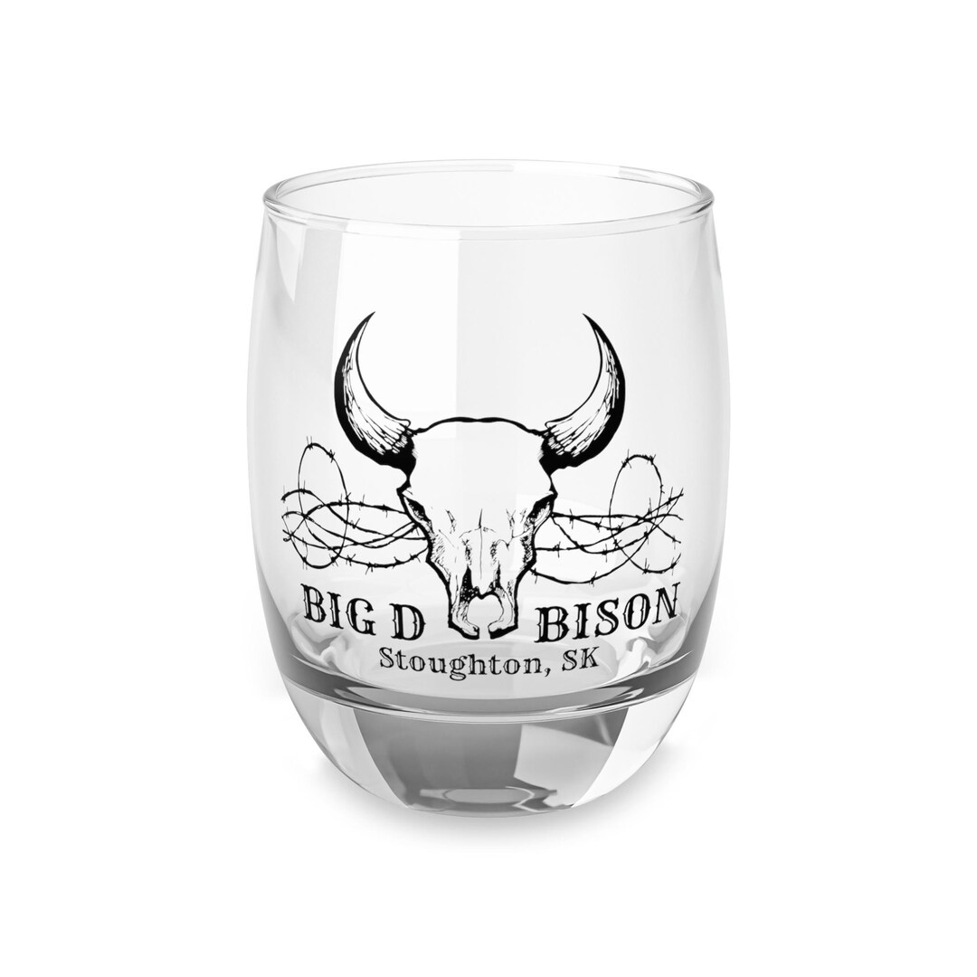 Whiskey Glass, Bison Logo Etched Glass, Gift for Whiskey Lovers ...