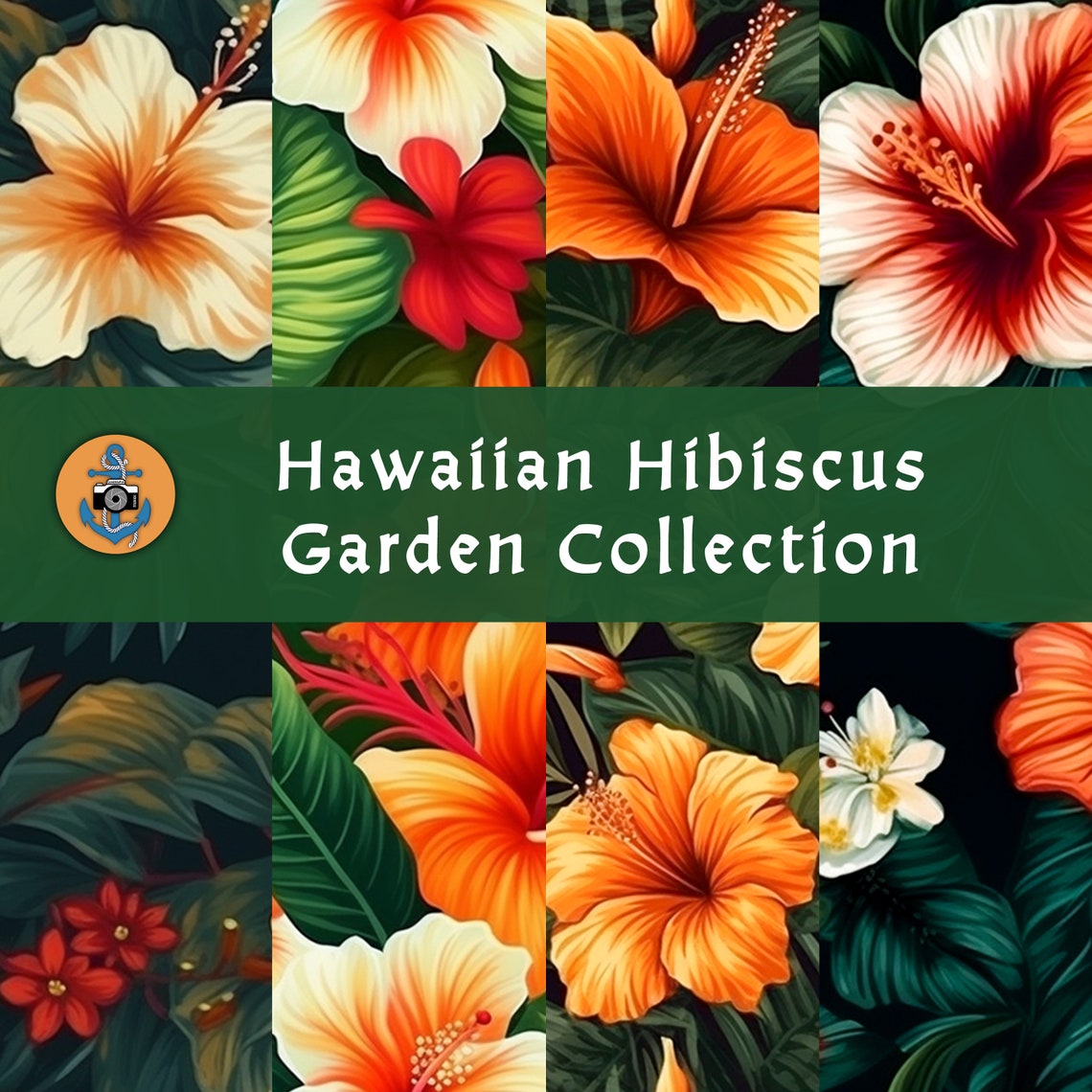Hawaiian Hibiscus Garden Collection - Seamless Pattern - 12x12 ...