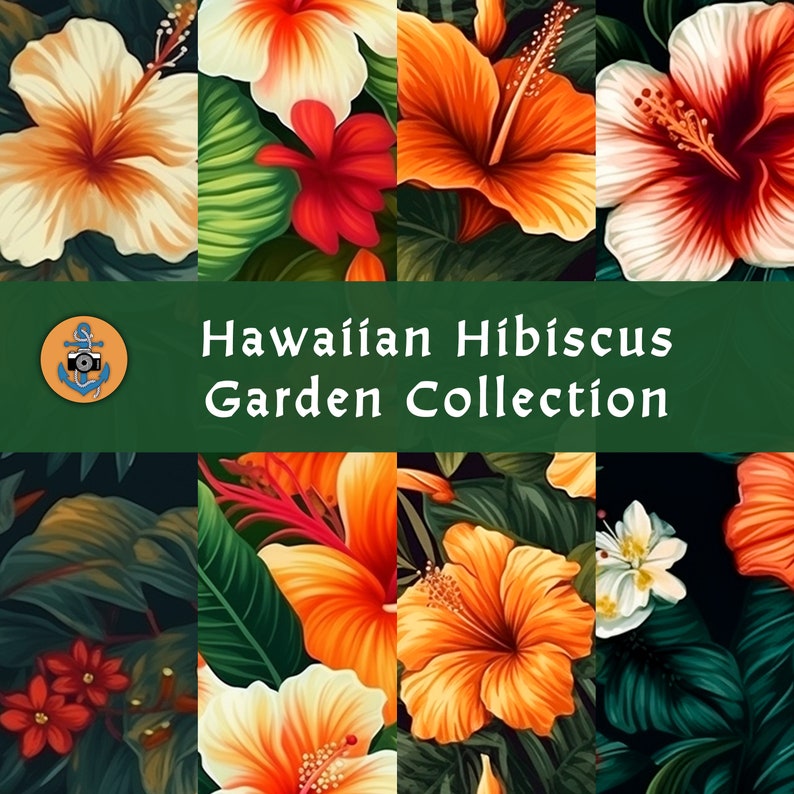 Hawaiian Hibiscus Garden Collection - Seamless Pattern - 12x12 ...