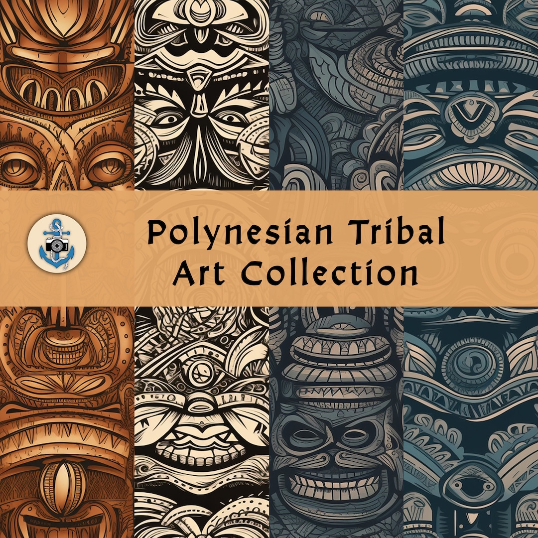 Polynesian Tribal Art Collection - Seamless Pattern - 12x12 Printable ...