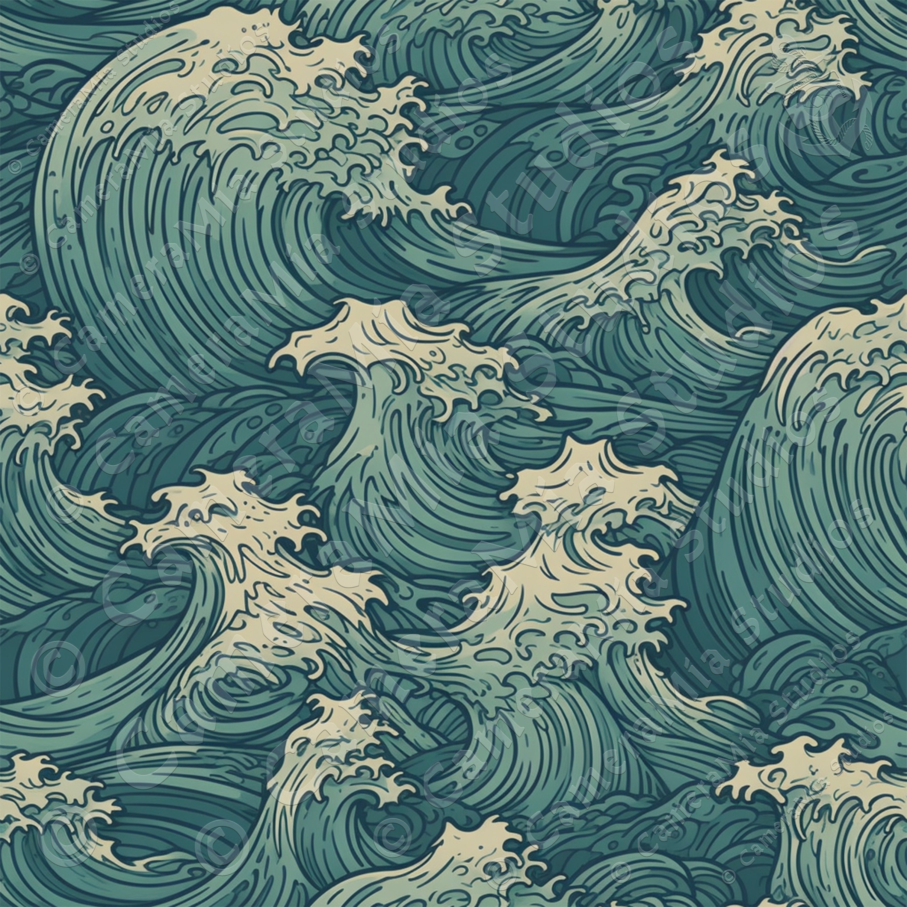 Ocean Spray Collection - Seamless Pattern - 12x12 Printable Paper ...