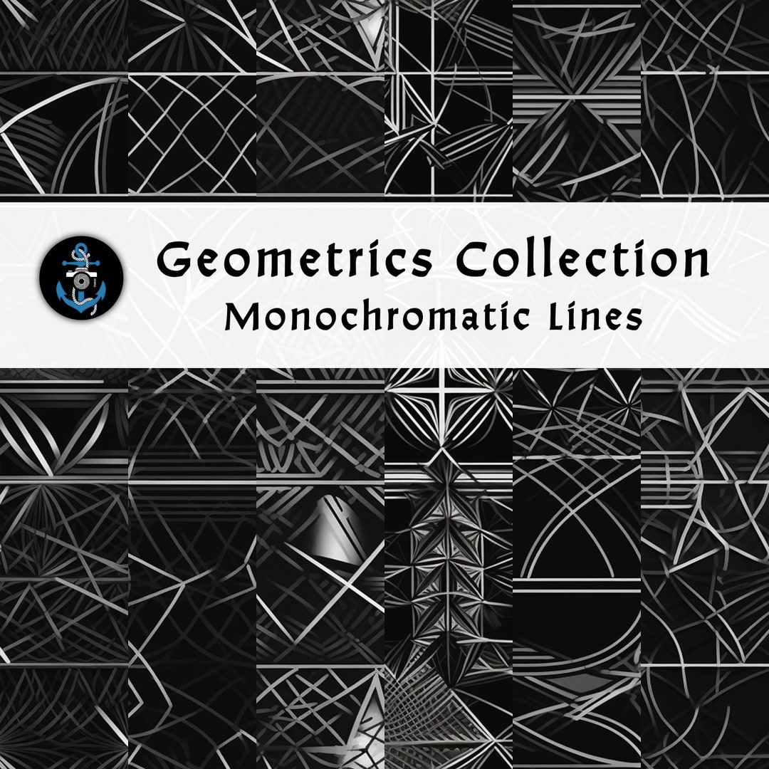 Geometric Collection – Monochromatic Lines - Seamless Pattern - 12x12 ...