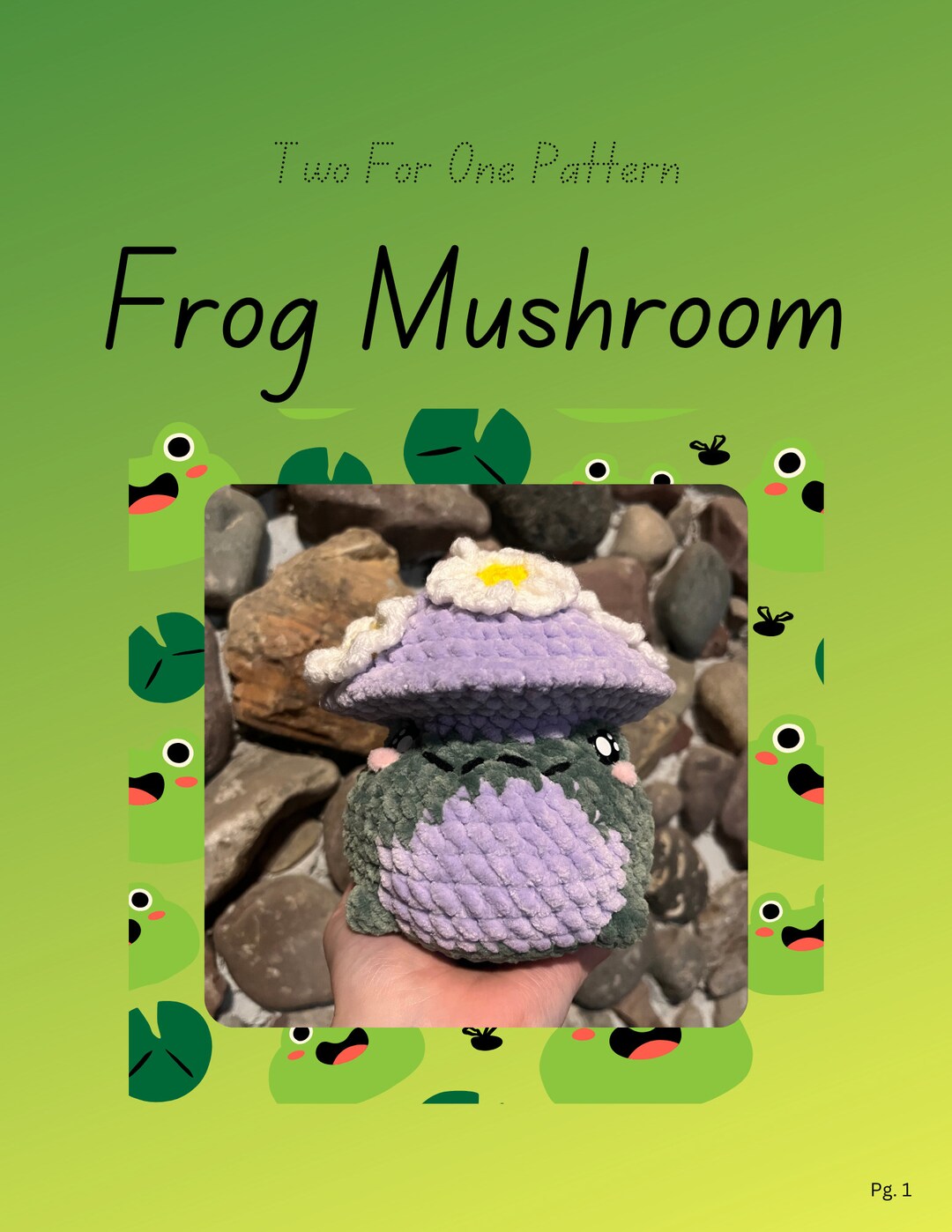 PDF Pattern Crocheted Frog Mushroom/ 2 for One Pattern/ Cottagecore ...