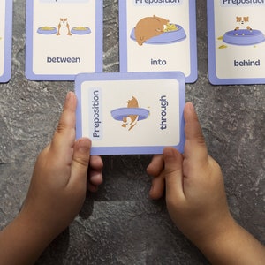 16 Prepositions Flashcards, 16 Flashcards Montessori, Prepositions ...