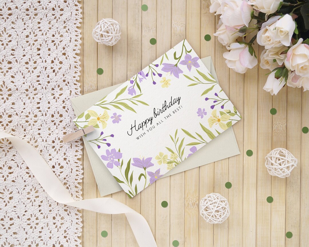 Birthday Card, Flower, Cheerful Celebration, Delightful, Vibrant ...