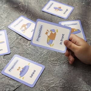 16 Prepositions Flashcards, 16 Flashcards Montessori, Prepositions ...