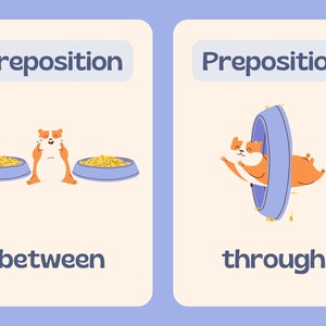 16 Prepositions Flashcards, 16 Flashcards Montessori, Prepositions ...