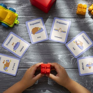 16 Prepositions Flashcards, 16 Flashcards Montessori, Prepositions ...