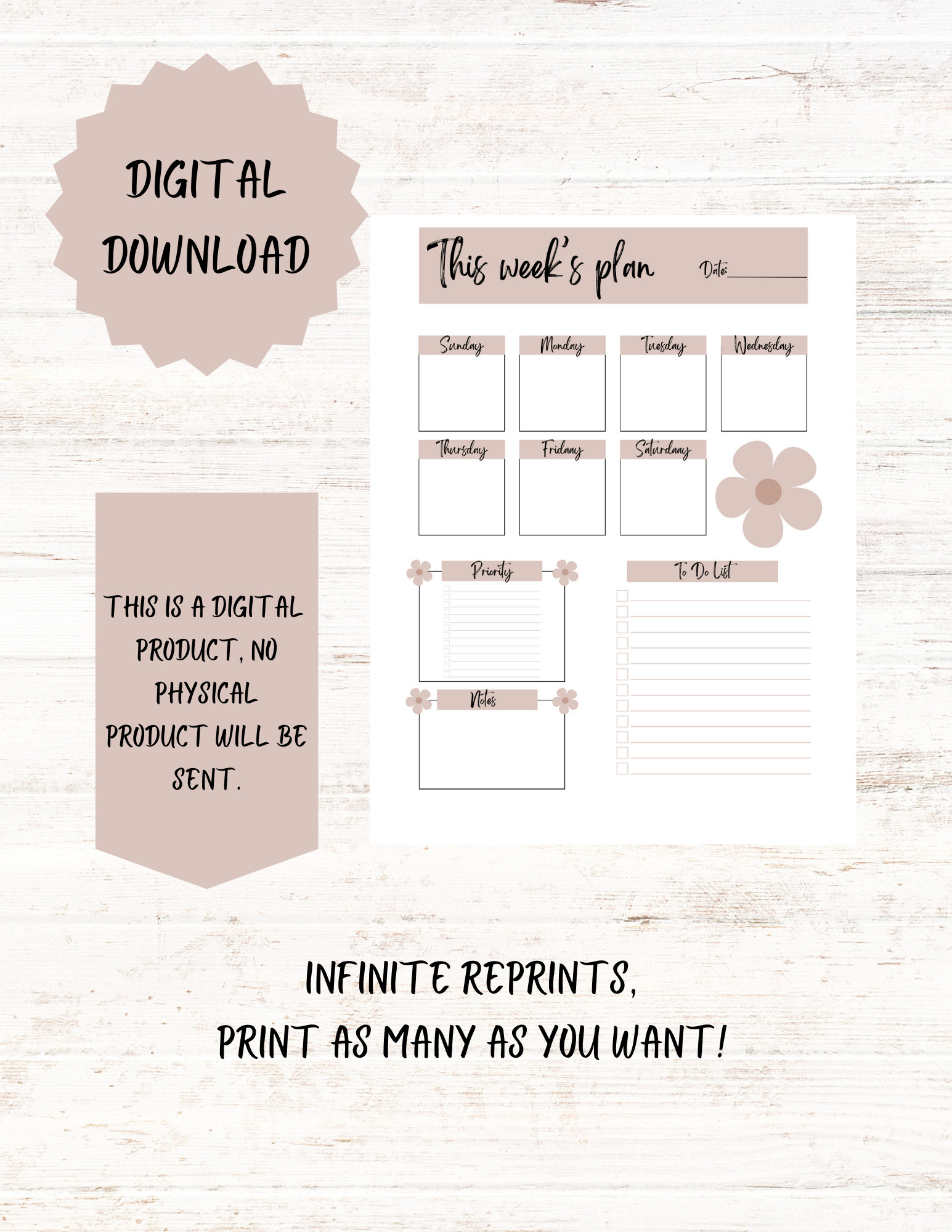 Printable This Week’s Plan, Template, Digital Download, Planner ...