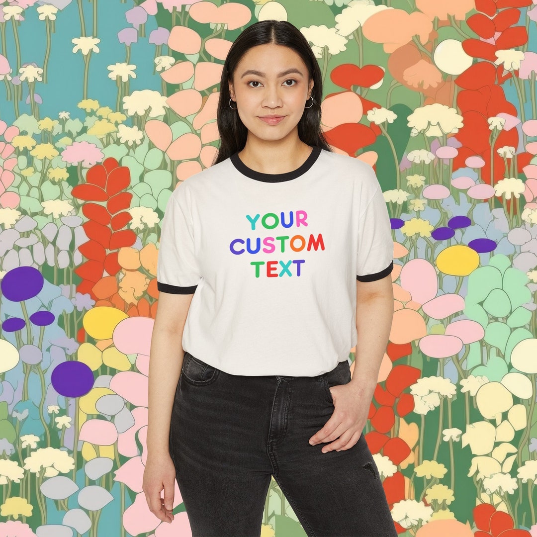 Retro Custom Text Ringer T-shirt: 1970s Style Unisex Tee - Etsy