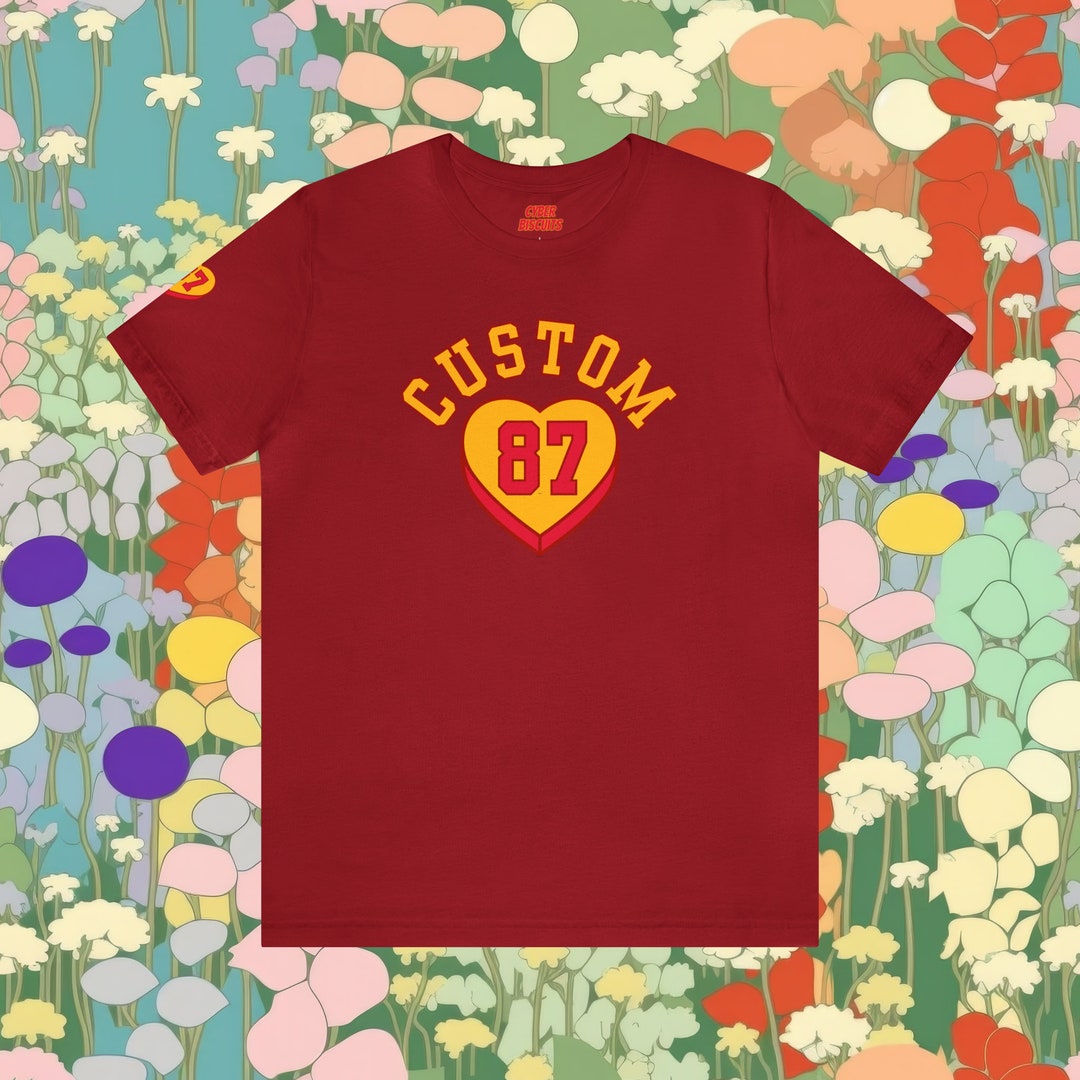 CUSTOM Name 87 Shirt, Customize Your Game Day Shirt Red Gold Sweetheart ...