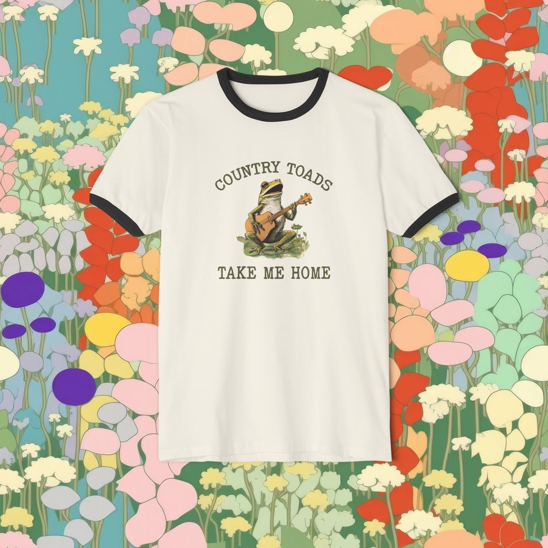 Retro Country Toad Shirt, "country Toads Take Me Home" Funny Frog Pun ...