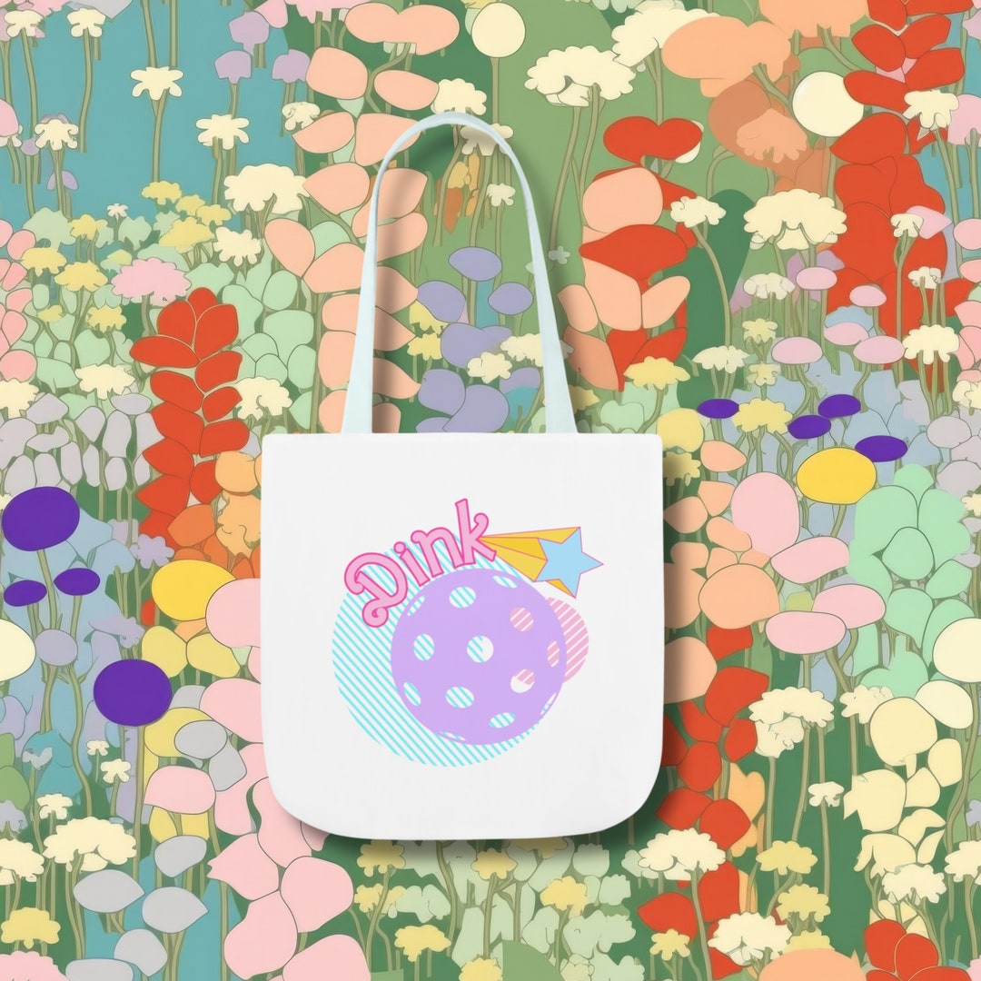 Retro Dink Pickleball Tote Bag: Pastel Design, Blue Strap - Etsy