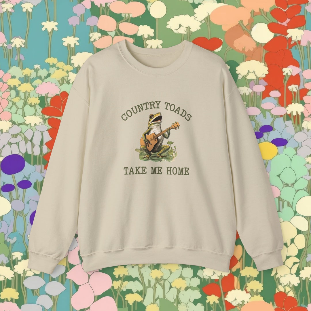 Retro Toad Sweatshirt: "country Toads Take Me Home" Funny Frog Pun - Etsy
