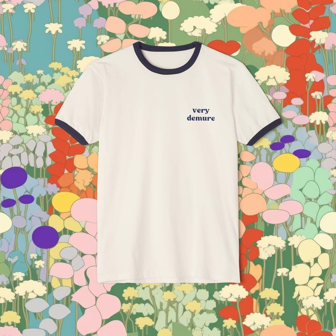 Retro Ringer Tee: Minimalist 1970s Style Cotton T-shirt - Etsy