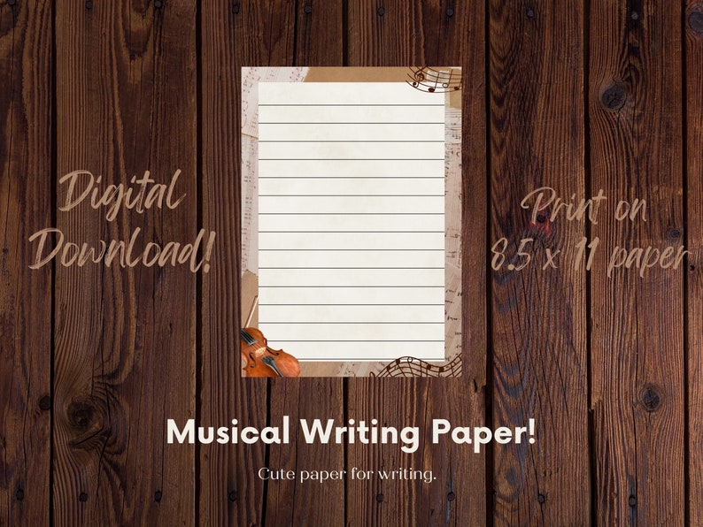 Musical Writing Paper. Digital Download. Printable. Journal Paper - Etsy