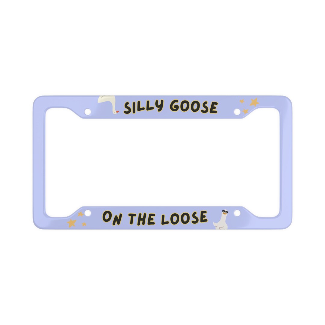 Silly Goose on the Loose Pastel Blue License Plate Frame - Etsy