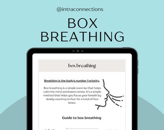 Box Breathing for Stress Mental Health Digital Print Postertherapy ...