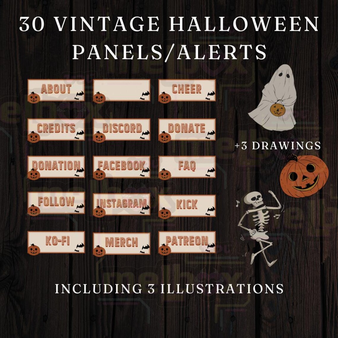 Vintage Halloween Stream Panels - Alerts | Spooky, Halloween Theme ...