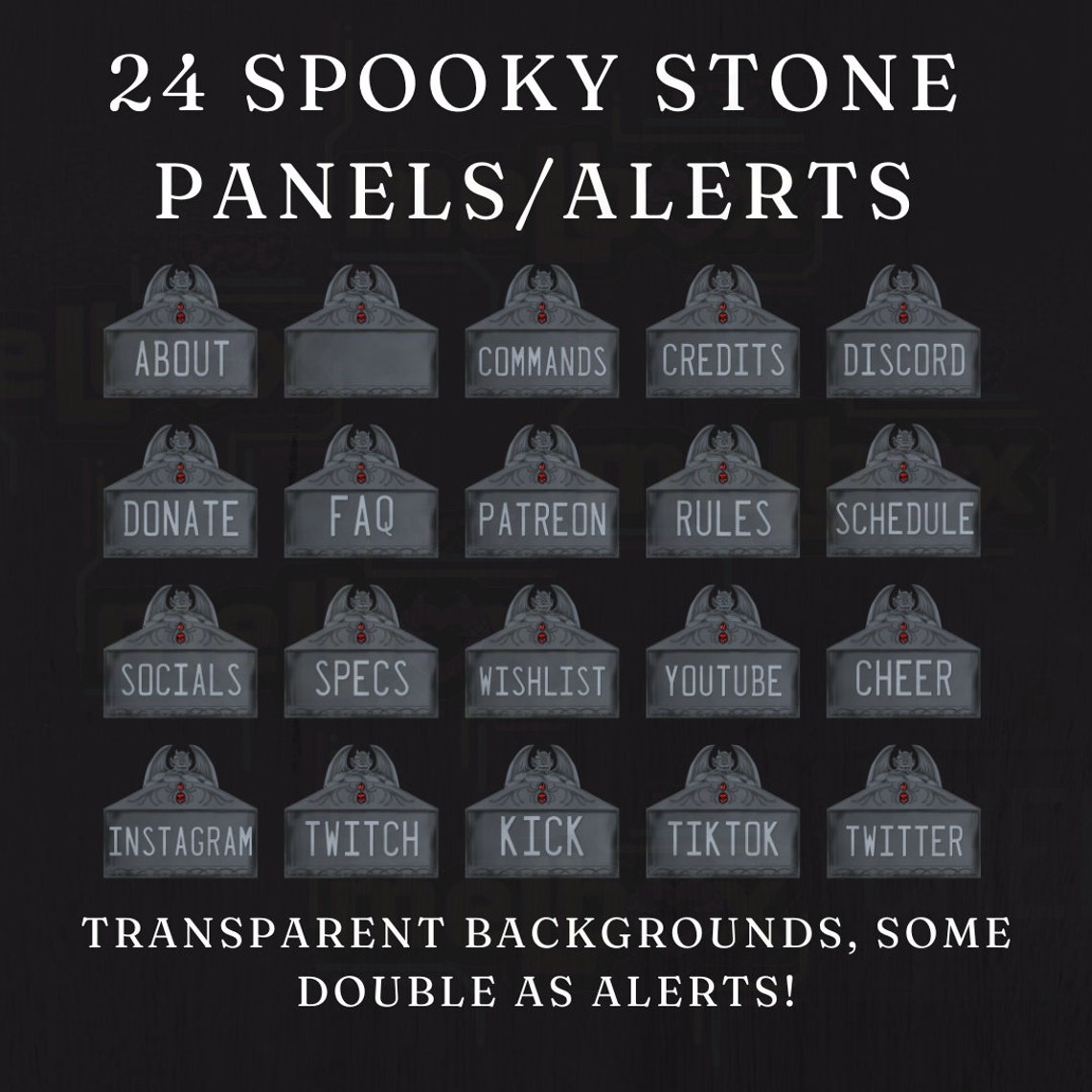Spooky Stone Stream Panels - Alerts | Gargoyle, Vampire, Gothic Theme ...