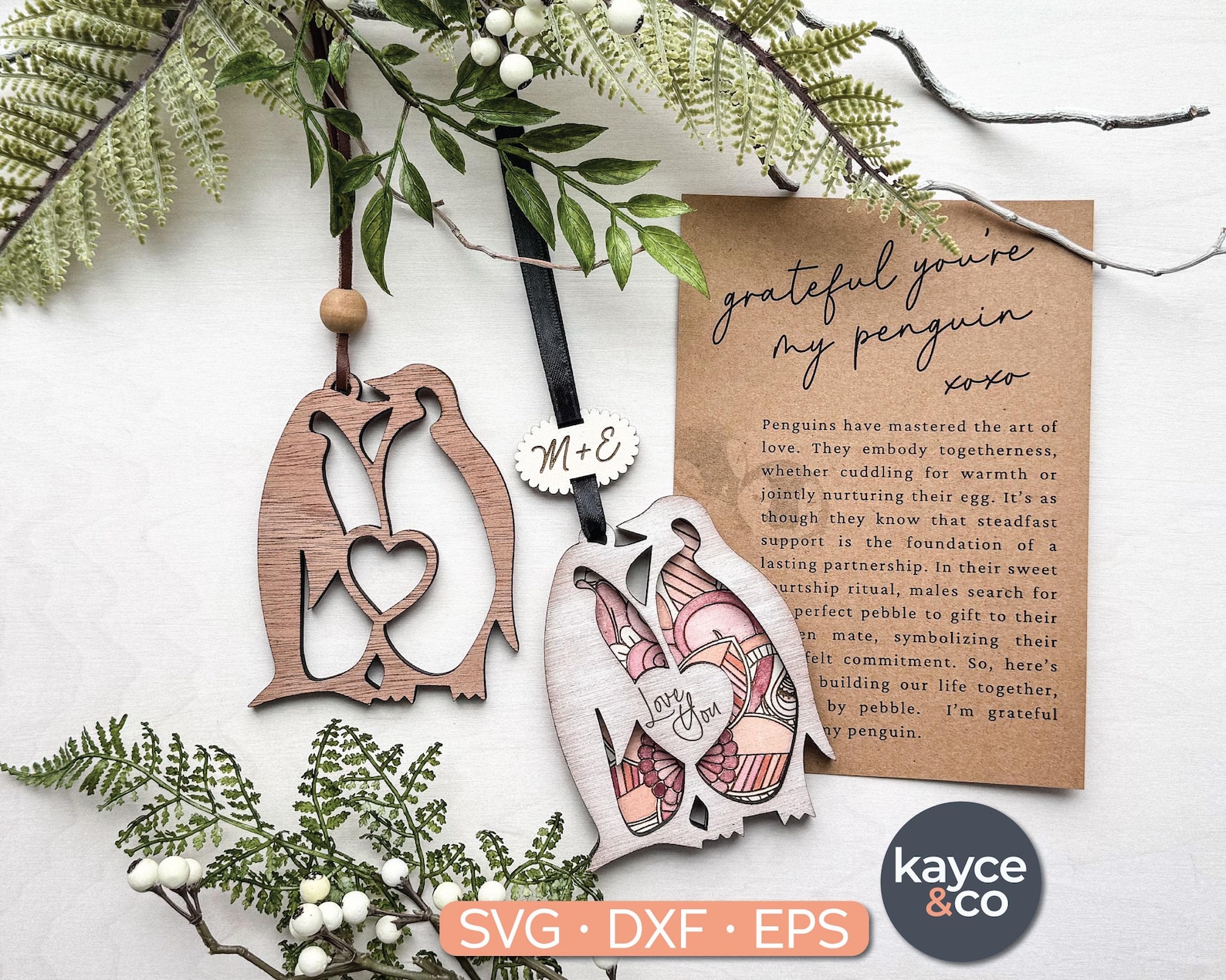 Story Card Penguin Ornament Svg, Car Charm Inspirational Keepsake, Gift ...
