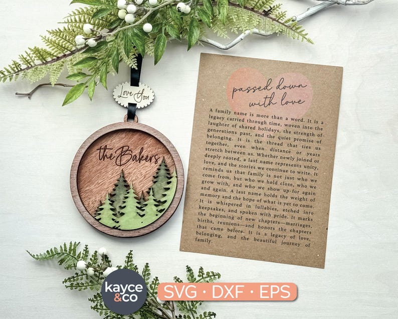 Story Card Family Last Name Ornament Svg Car Charm Inspirational ...