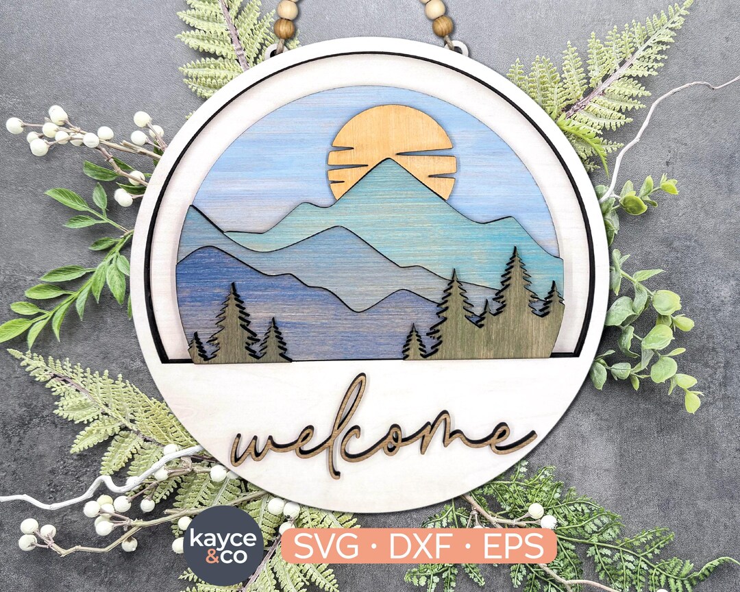 Mountain Svg Insert for Welcome Sign Interchangeable Door Hanger Svg ...