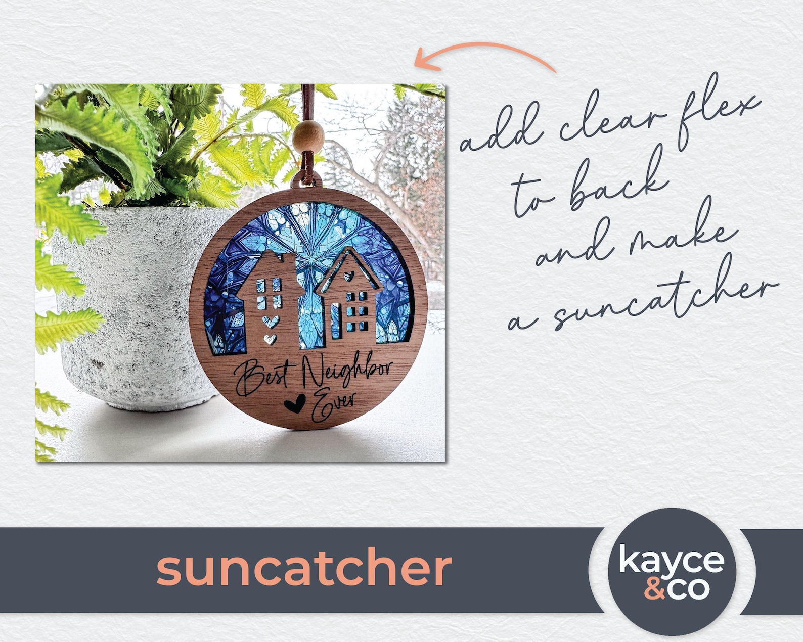 Story Card Neighbor Ornament SVG, Suncatcher, Car Charm Heartfelt ...