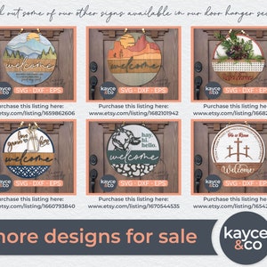 Geometric Patterned Round Welcome Sign Door Hanger Bundle Svg, Porch ...