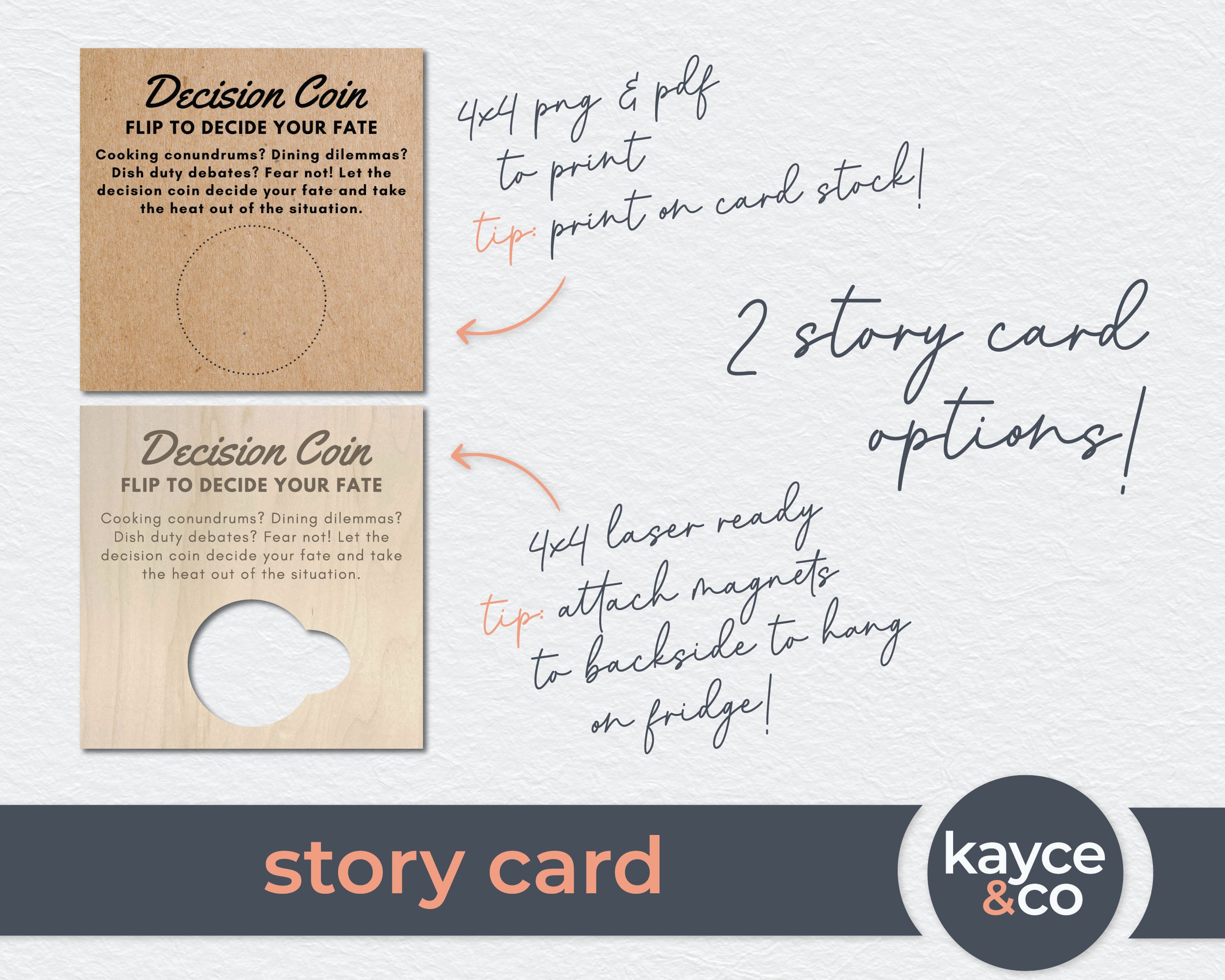 Funny Decision Coin Svg Bundle With Story Message Card Personalized ...