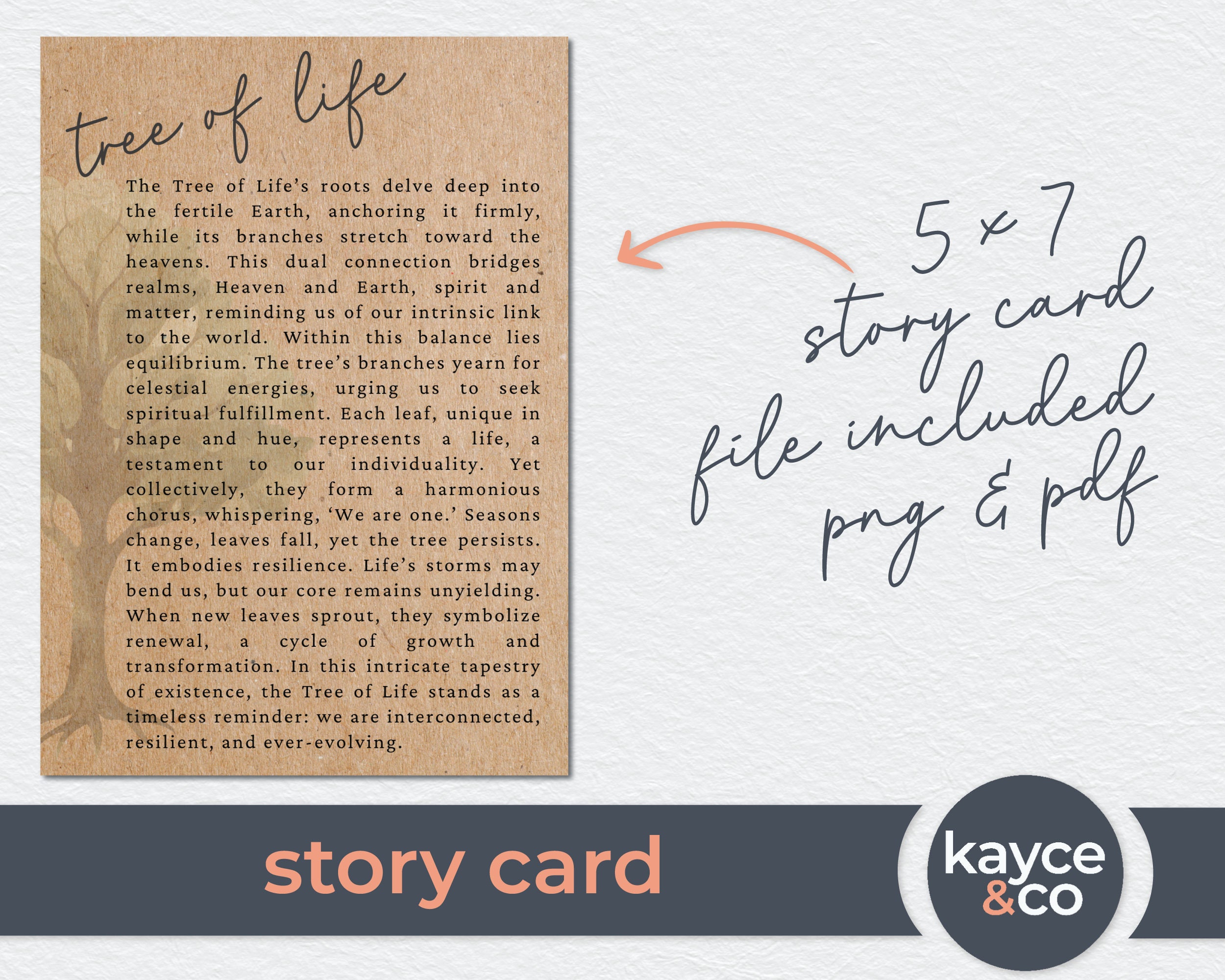 Story Card Tree of Life Ornament Svg Car Charm Inspirational Keepsake ...