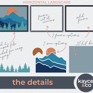 Landscape Mountain Sign Svg Horizontal + Vertical, Layered Scenery ...