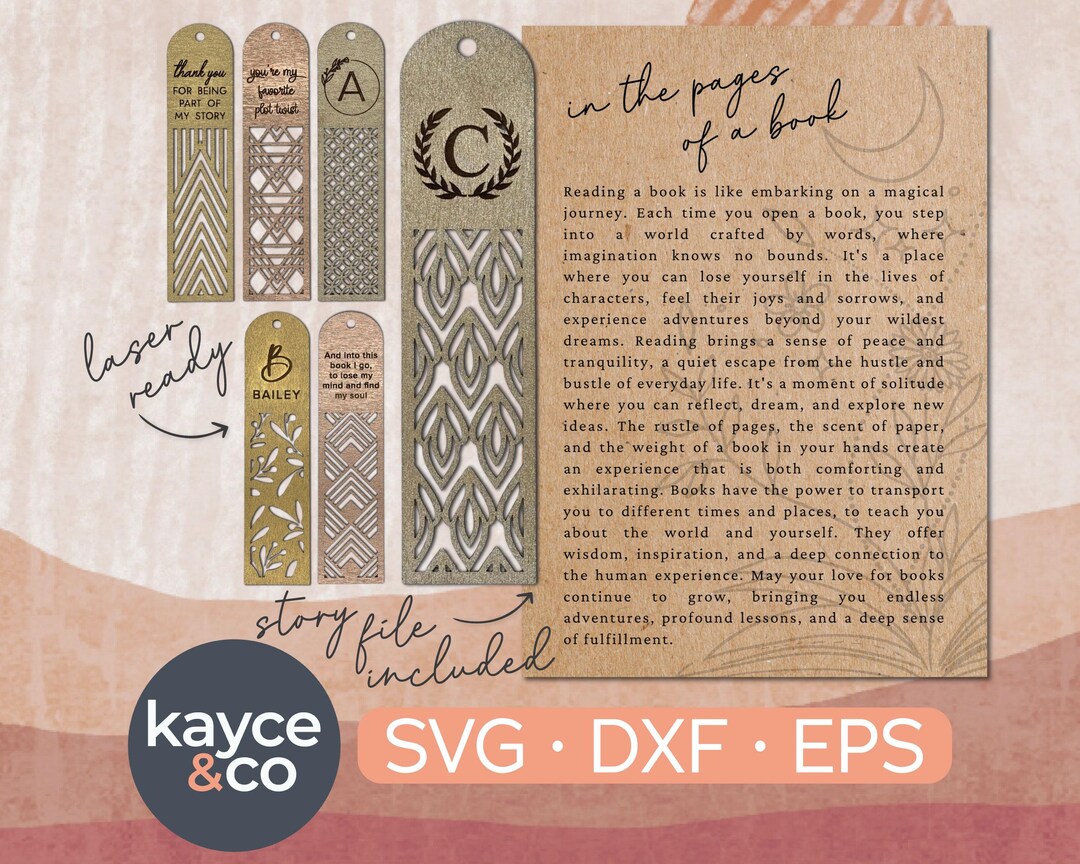 Story Card Bookmark Bundle Svg Book Lover Inspirational Keepsake ...