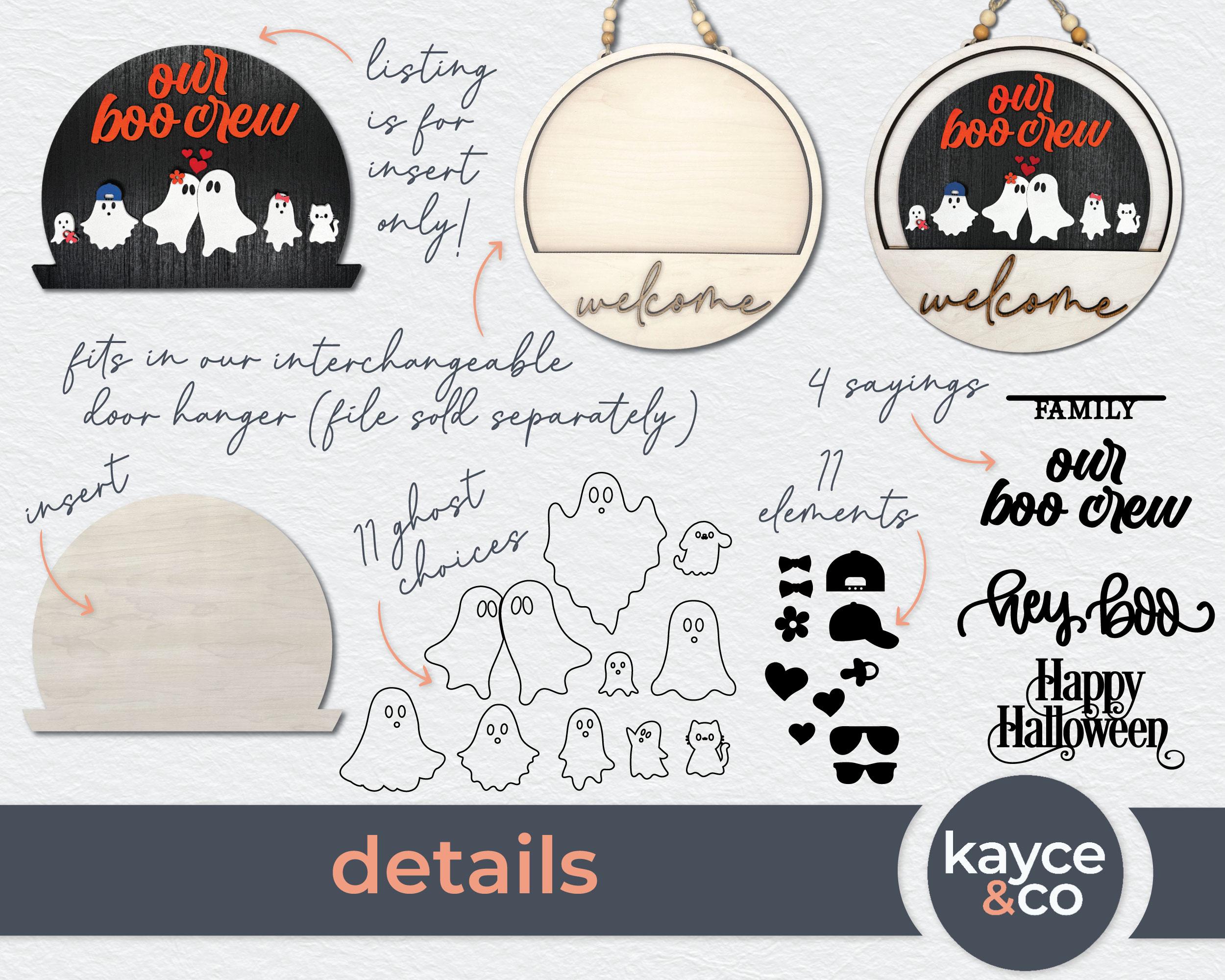 Ghost Family INSERT for Welcome Sign Interchangeable Door Hanger ...