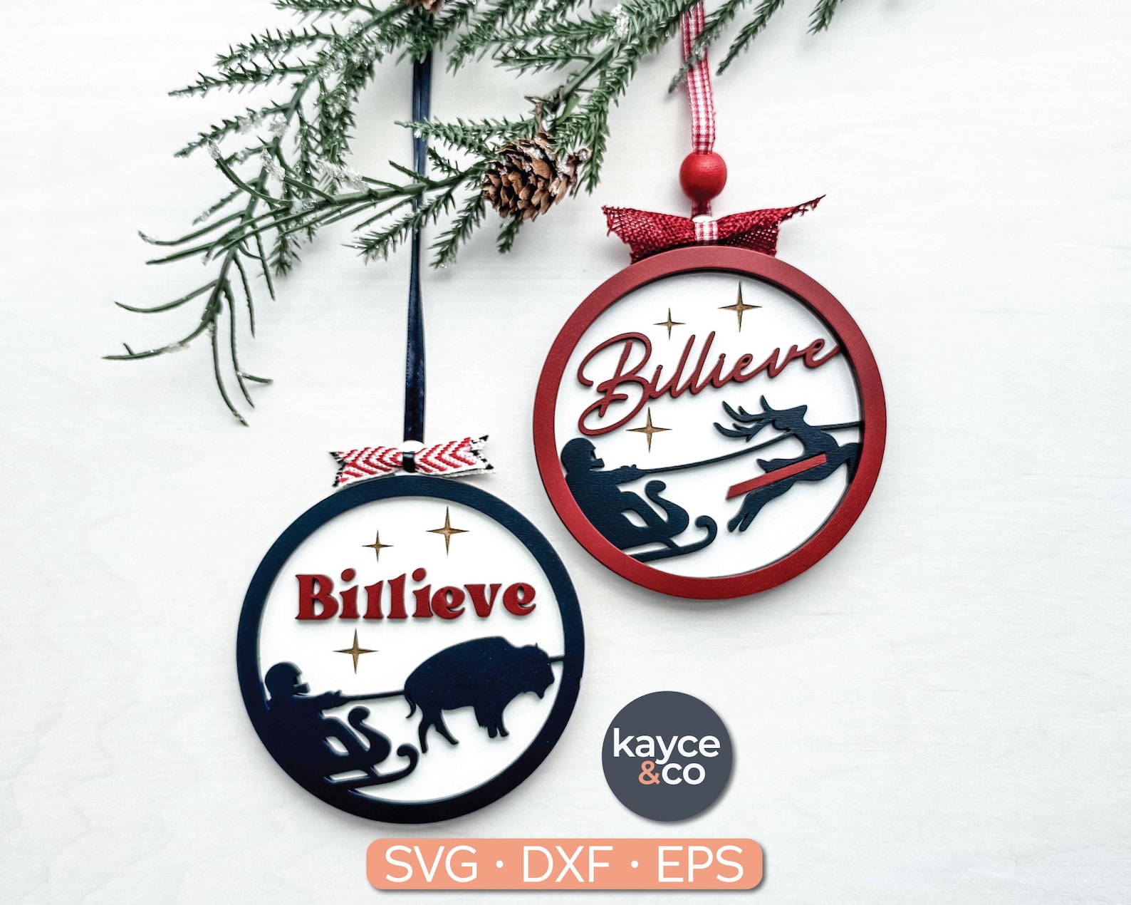 Buffalo Billieve Ornament SVG, Round Wood Laser Ready, Home Decor ...