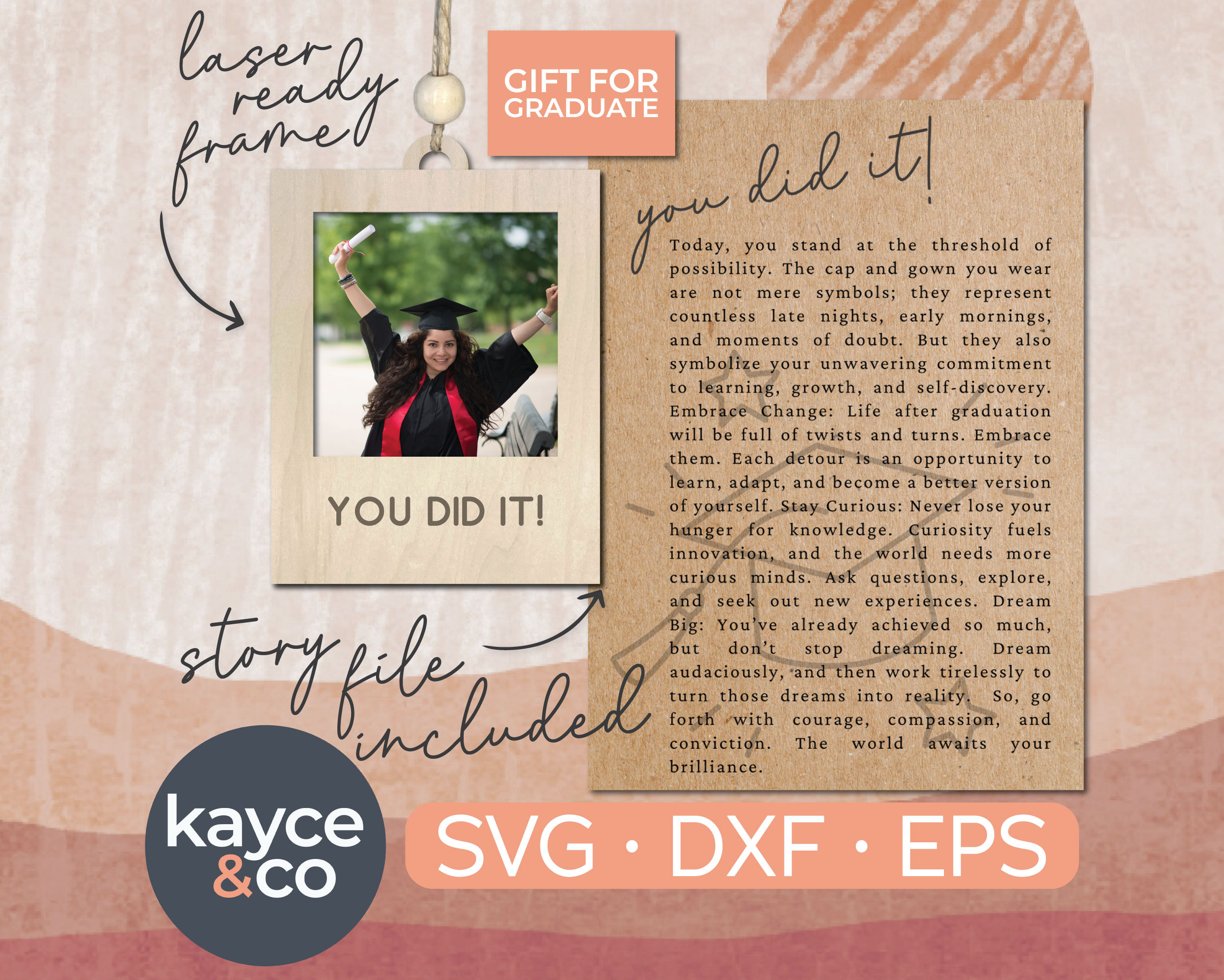 Story Card Graduation Photo Frame Ornament Svg Car Charm Heartfelt ...