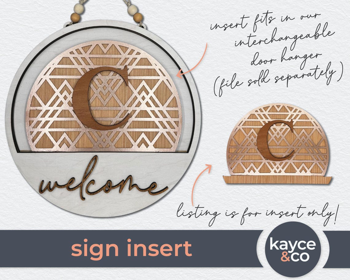 Pattern INSERT for Welcome Sign Interchangeable Door Hanger Monogram ...