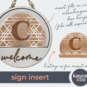 Pattern INSERT for Welcome Sign Interchangeable Door Hanger Monogram ...