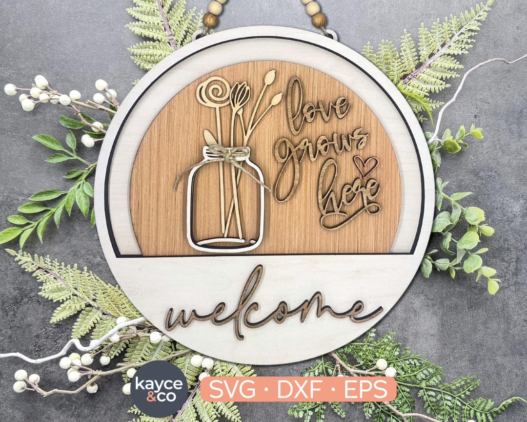 Mason Jar Insert for Welcome Sign Interchangeable Door Hanger Svg Add ...