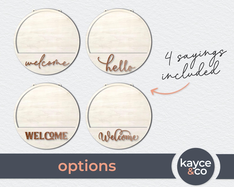 Welcome Sign Interchangeable Door Hanger Svg Round Sign for Door Porch ...