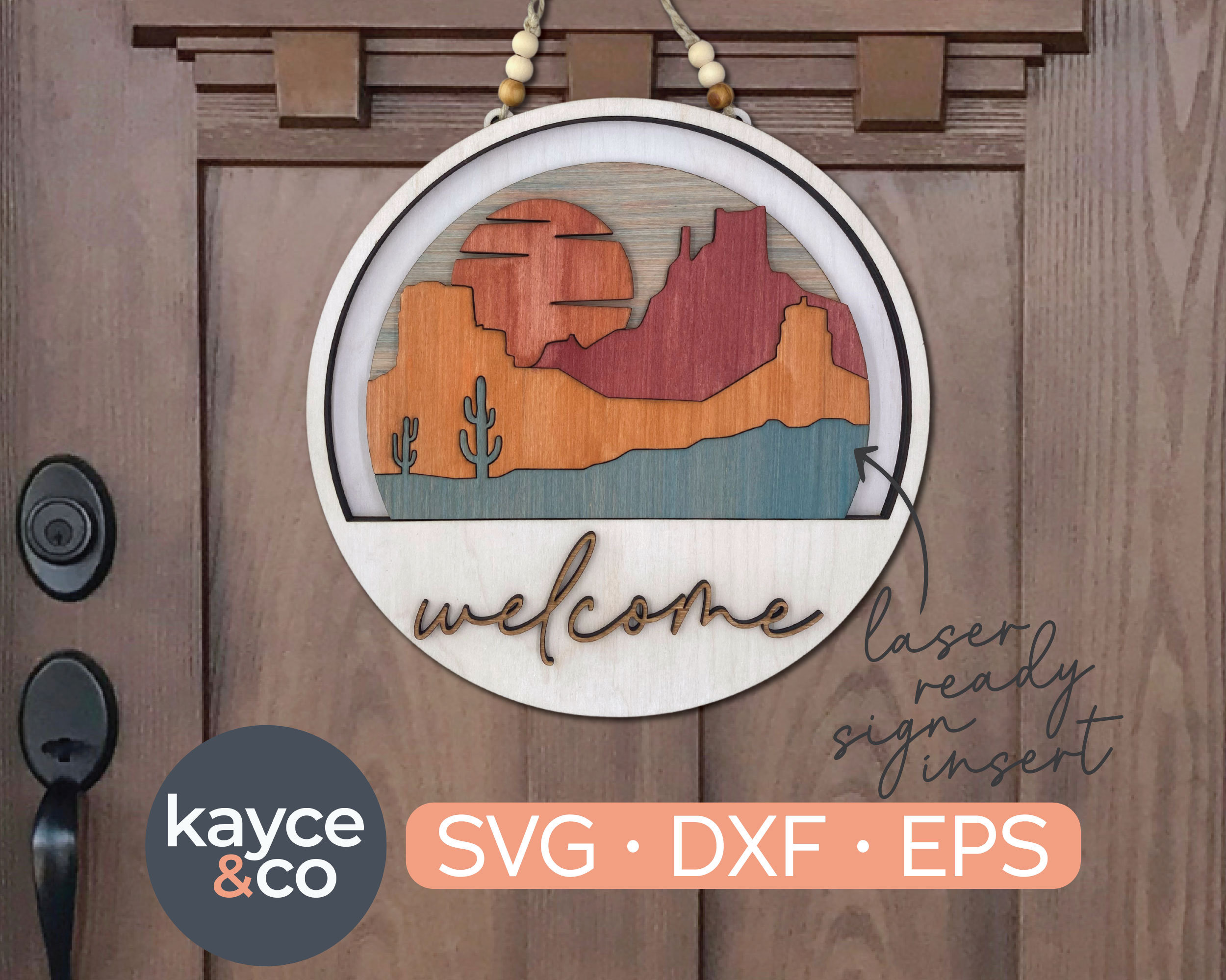 Desert Scene Svg Insert for Welcome Sign Interchangeable Door Hanger ...